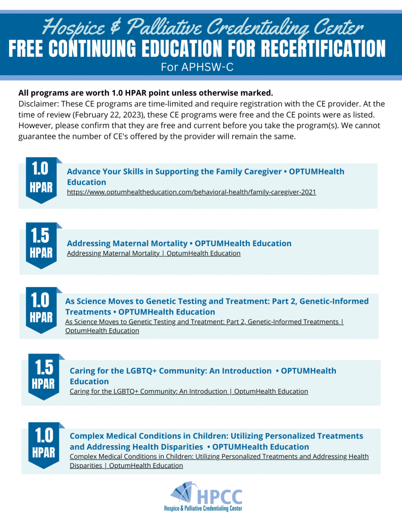 How to Recertify | HPCC
